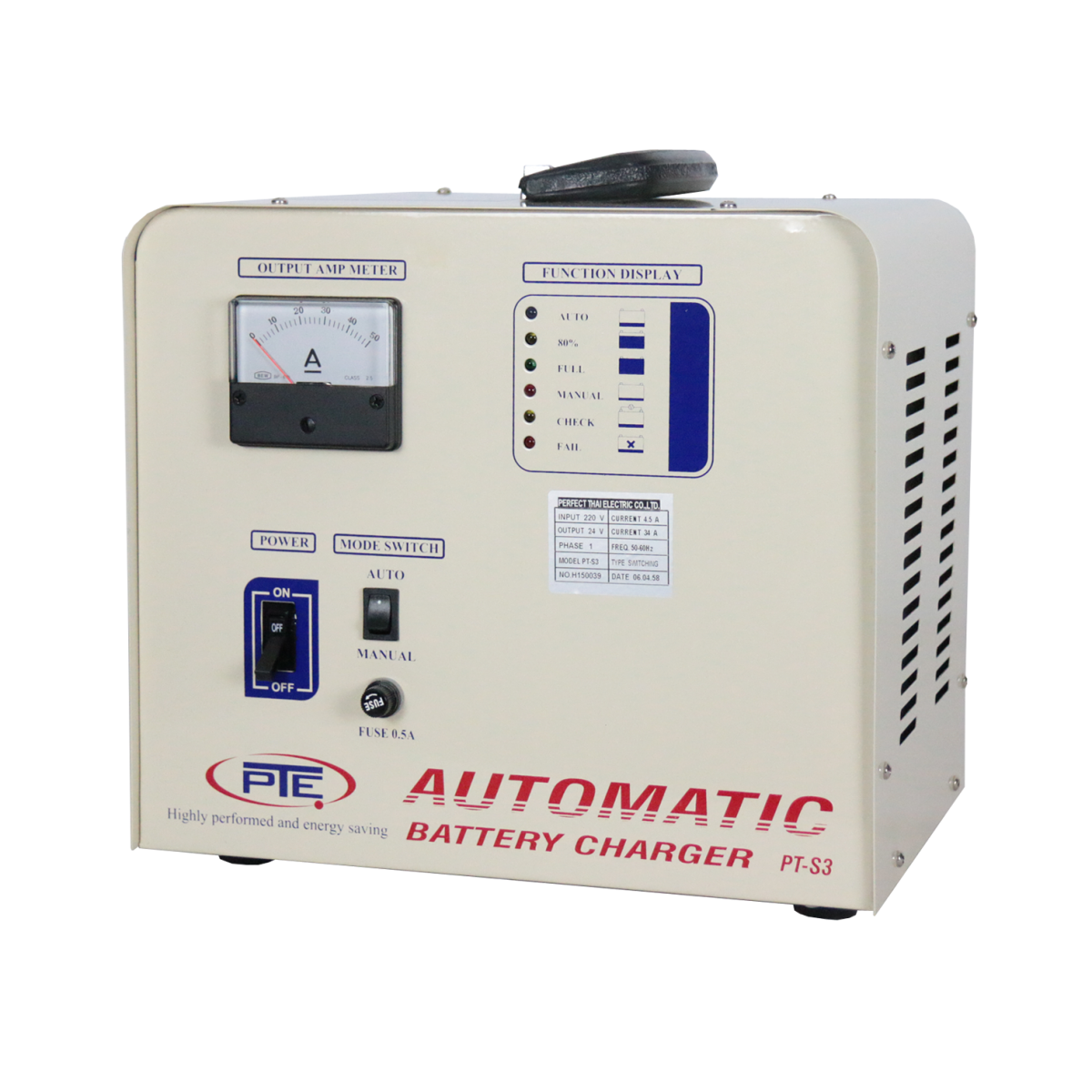 เครื่องขาร์จแบตเตอรี่ : PT-21 – บริษัท เพอร์เฟ็คท์ไทย อีเลคทริค จำกัด